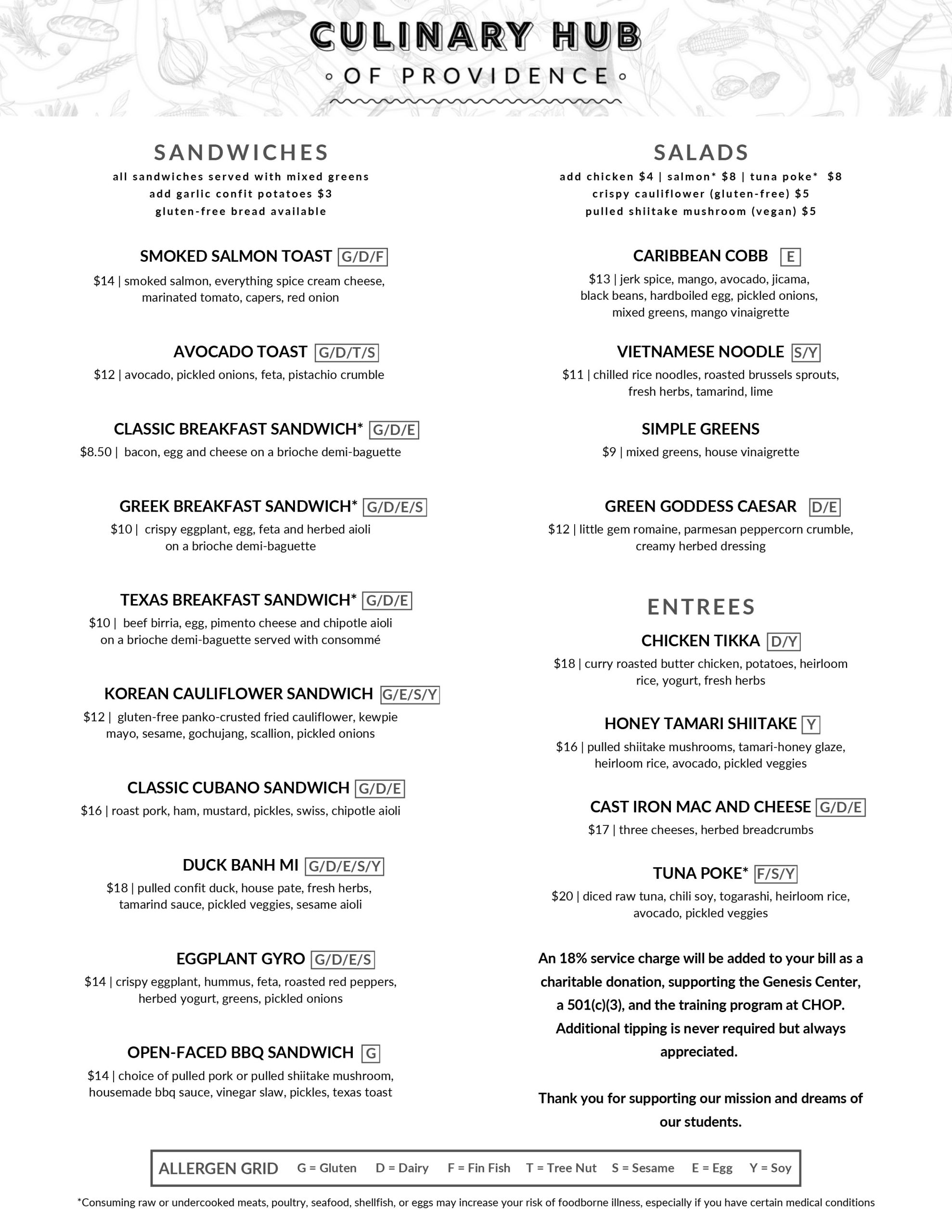 Menu - Full of Local & Global Flavors - CHOP