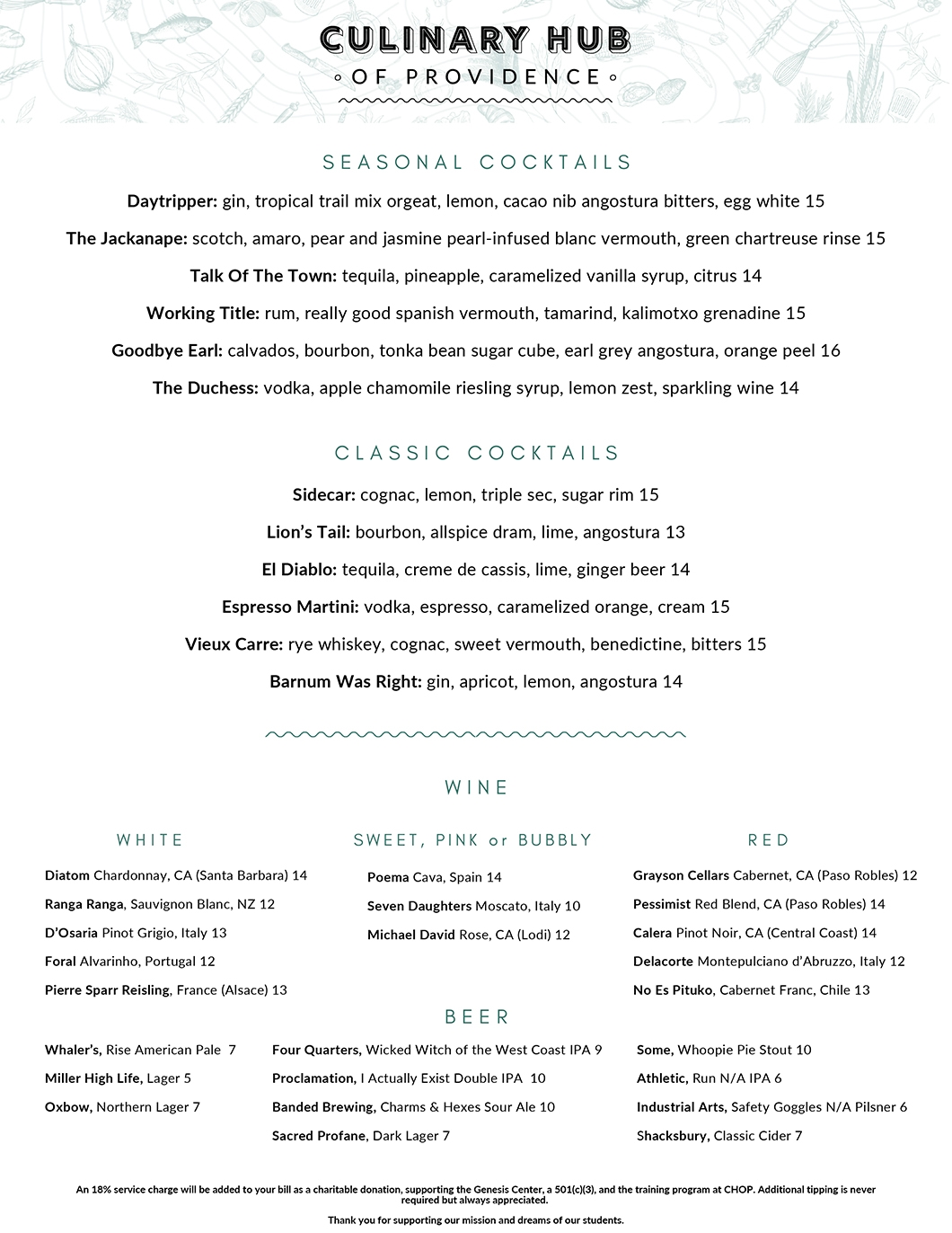 Menu - Full of Local & Global Flavors - CHOP