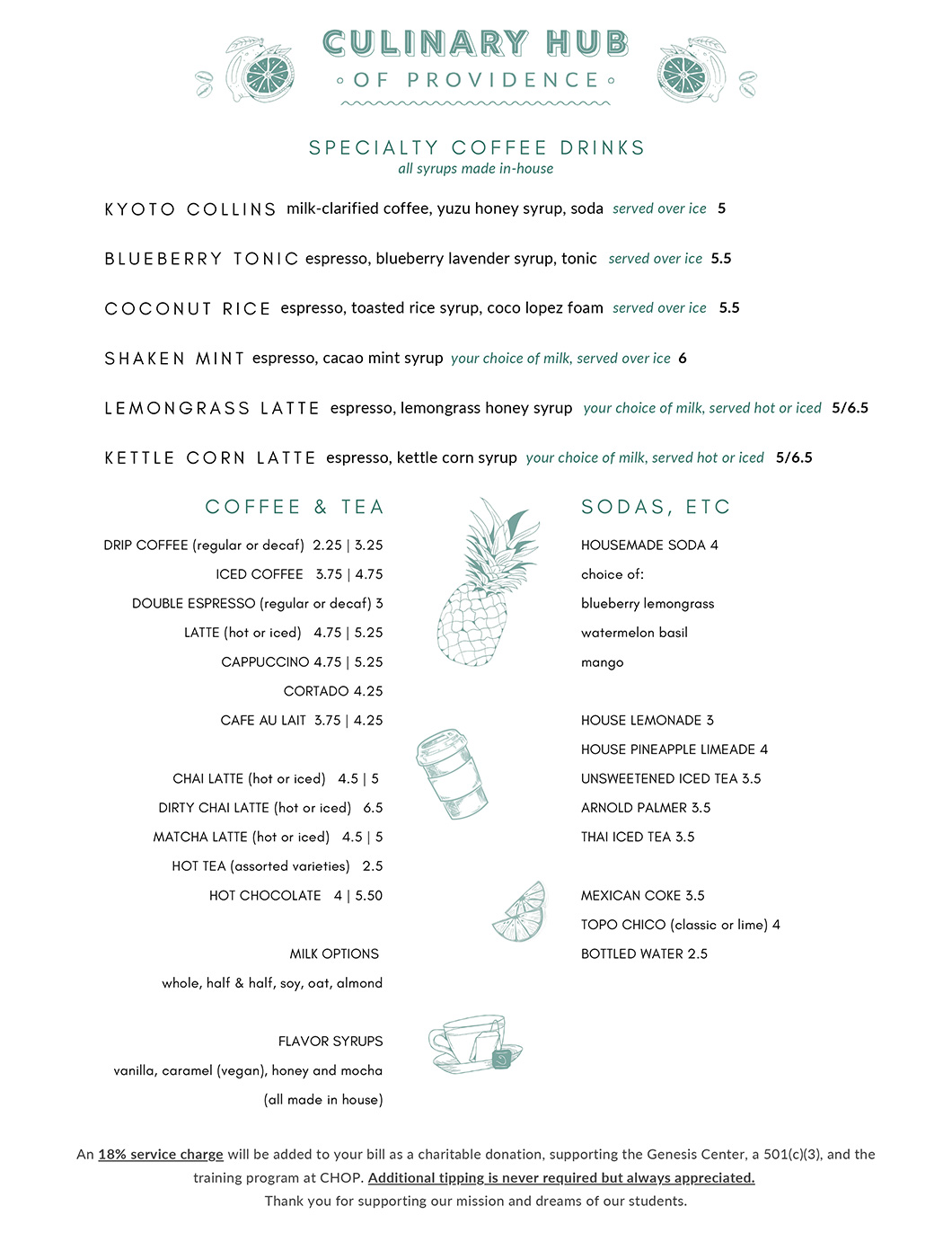 Menu - Full of Local & Global Flavors - CHOP