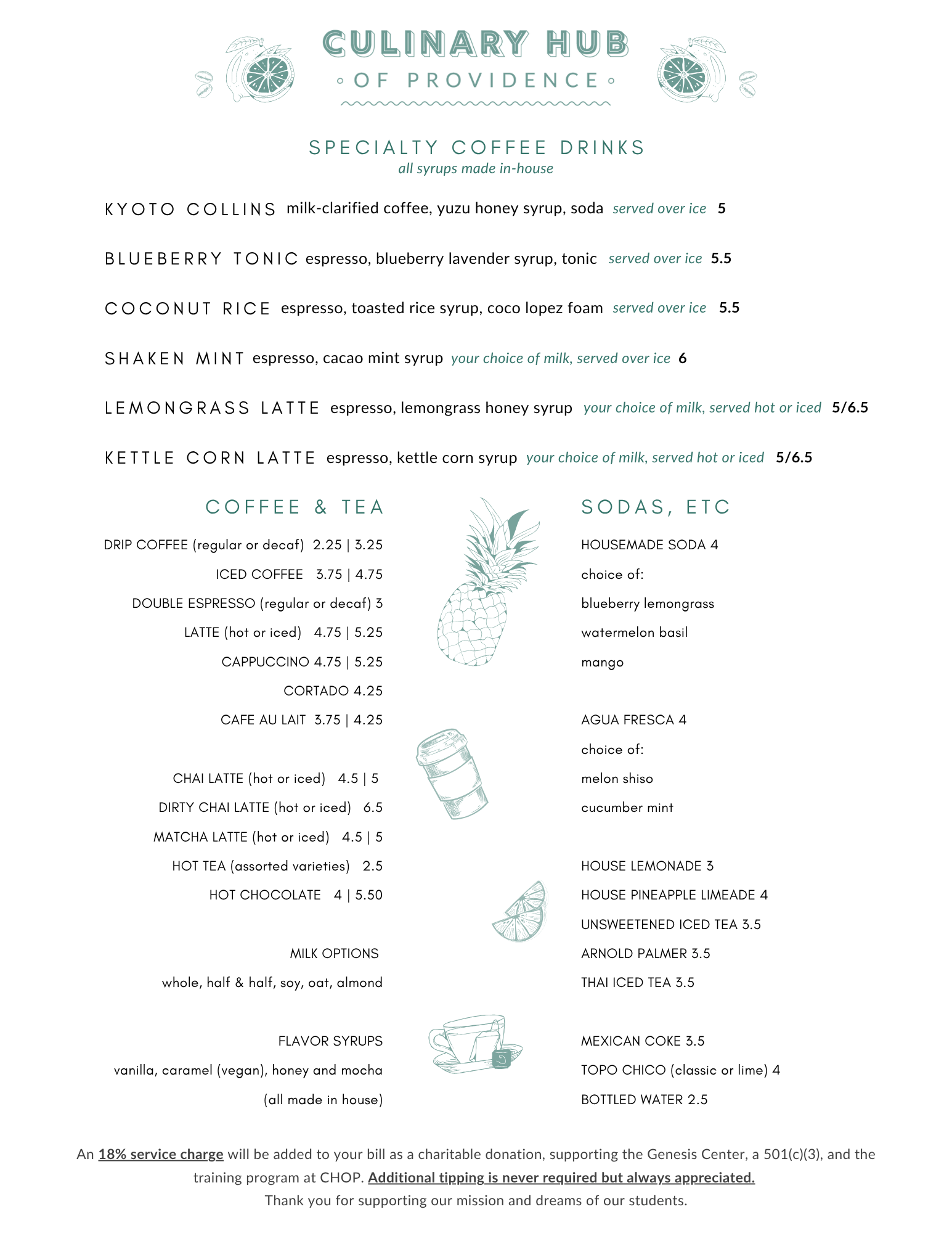 Menu - Full of Local & Global Flavors - CHOP