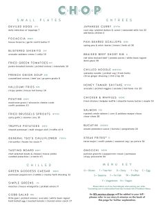 Menu - Full of Local & Global Flavors - CHOP